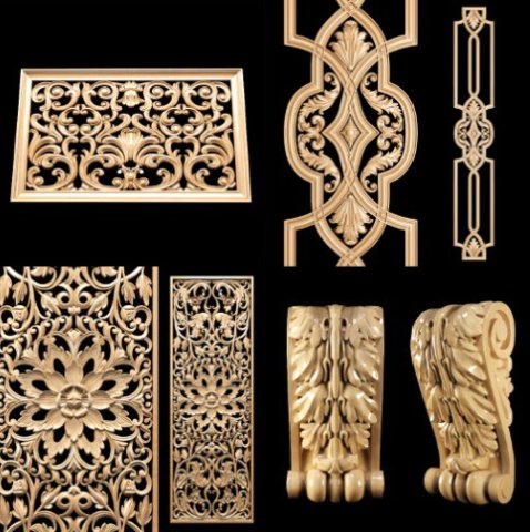 Collection of 30 models classical wood carving decor STL format 3D ...