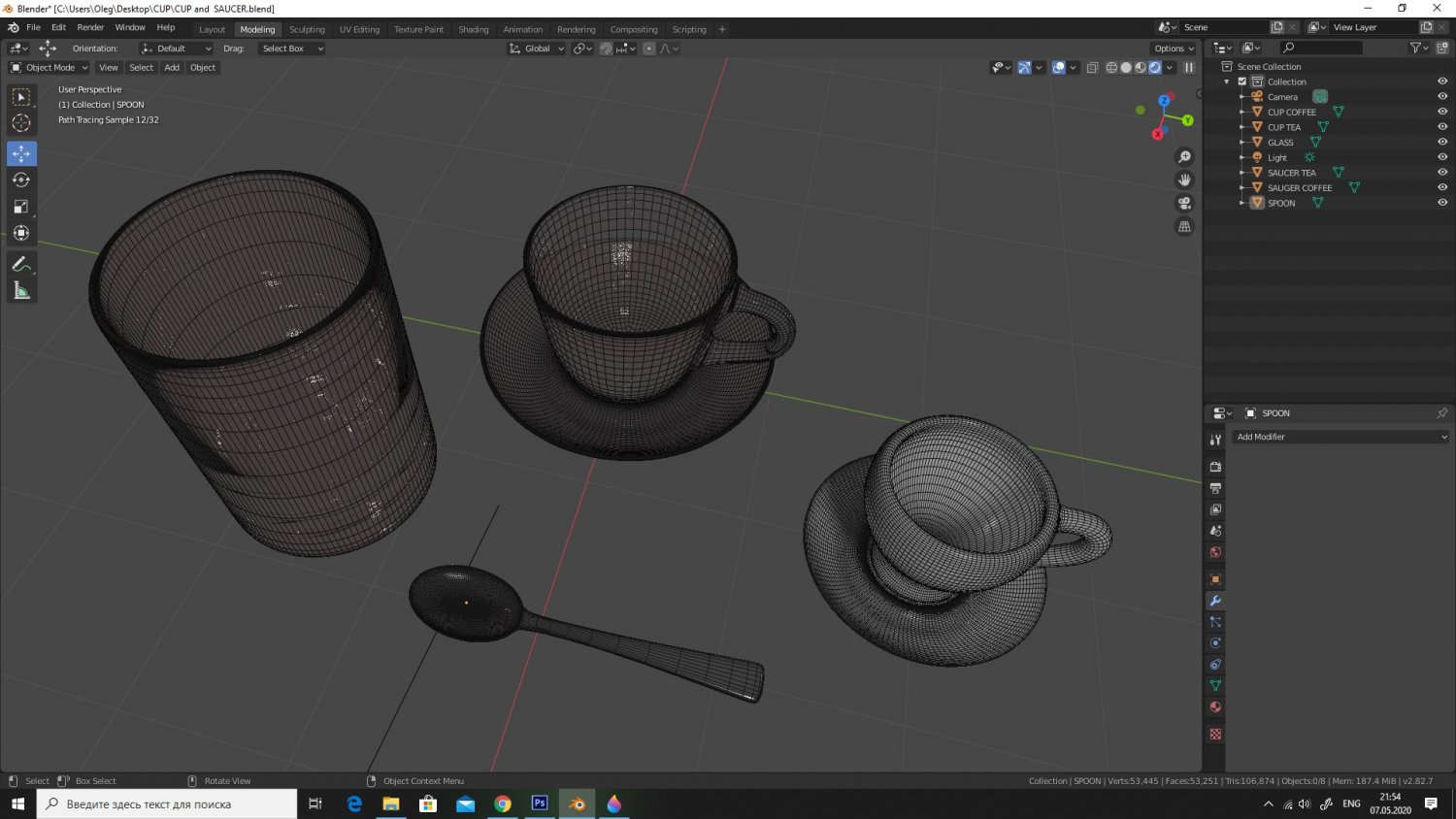 Set of dishes Free 3D Model in Cookware Tools 3DExport