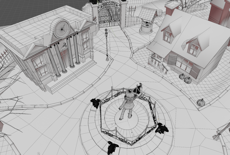 Halloween Town 3D Model in Fantasy 3DExport