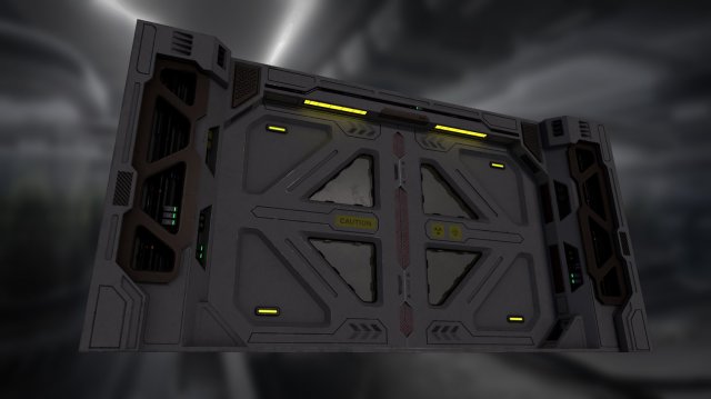 Scifi Laboratory moonbase Door VR low-poly 3D Model in Door 3DExport