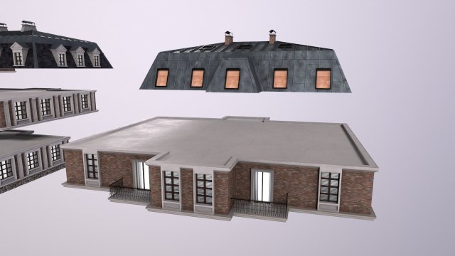 Architecture PBR City Buildings kitbash VR 3D Model in Buildings 3DExport