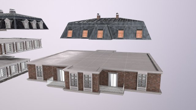 Architecture PBR City Buildings kitbash VR 3D Model in Buildings 3DExport