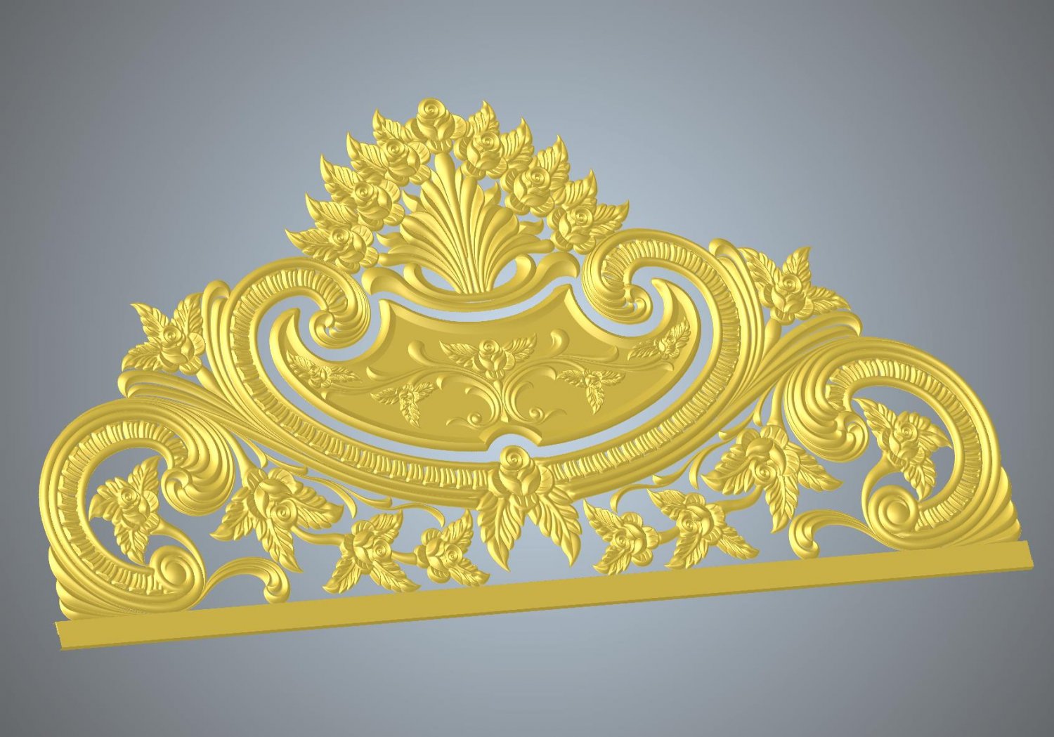 floral bed frame with rose and twisted leaves wood carving file stl ...