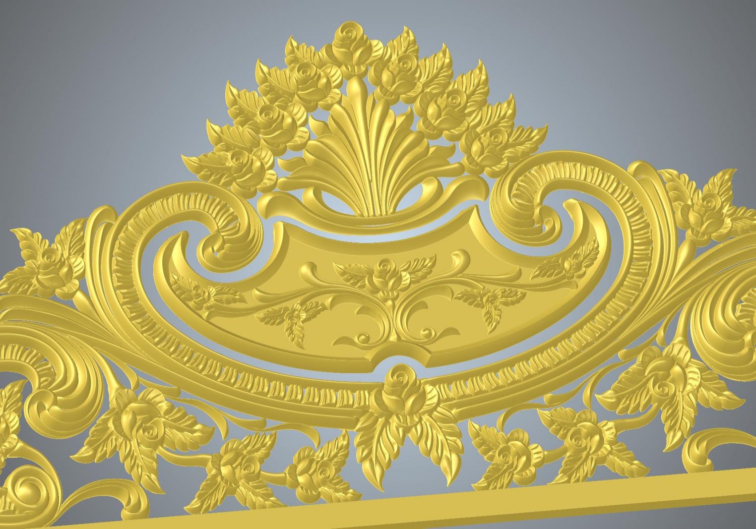 floral bed frame with rose and twisted leaves wood carving file stl ...