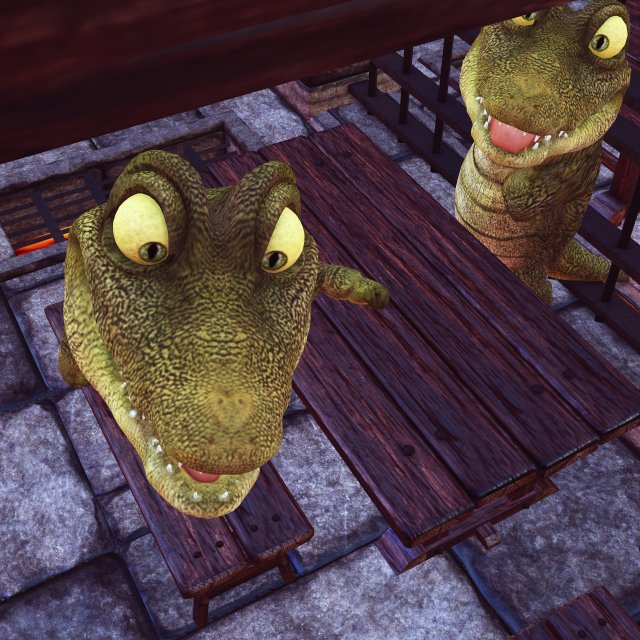 CROCODILE CARTOON ANIMATED 3D Model in Cartoon 3DExport