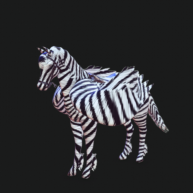 PEGASUS FLYING ZEBRA HORSE PEGASUS ZEBRA 3D Model in Horse 3DExport