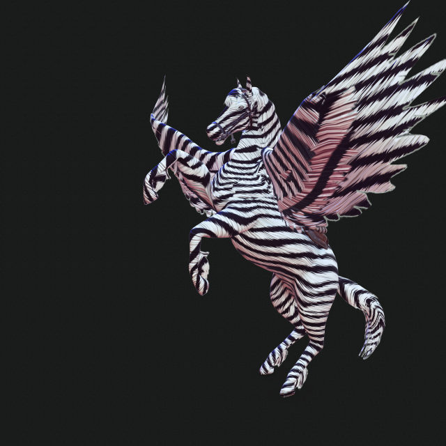 PEGASUS FLYING ZEBRA HORSE PEGASUS ZEBRA 3D Model in Horse 3DExport