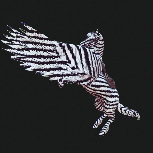 PEGASUS FLYING ZEBRA HORSE PEGASUS ZEBRA 3D Model in Horse 3DExport