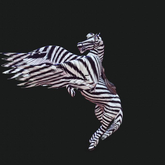 PEGASUS FLYING ZEBRA HORSE PEGASUS ZEBRA 3D Model in Horse 3DExport