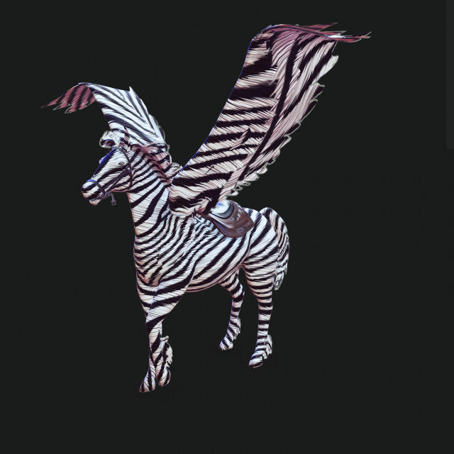 PEGASUS FLYING ZEBRA HORSE PEGASUS ZEBRA 3D Model in Horse 3DExport
