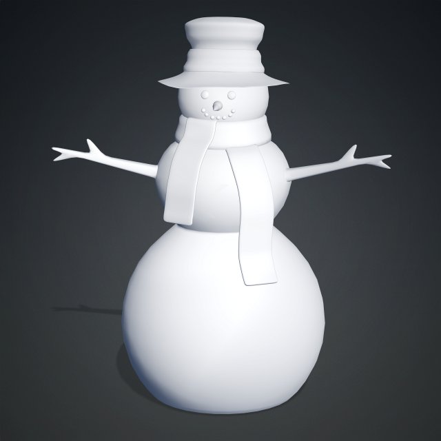 SNOWMAN 3D MODEL - OBJ - FBX - 3D PRINTING - 3D PROJECT - SNOWMAN 3D ...