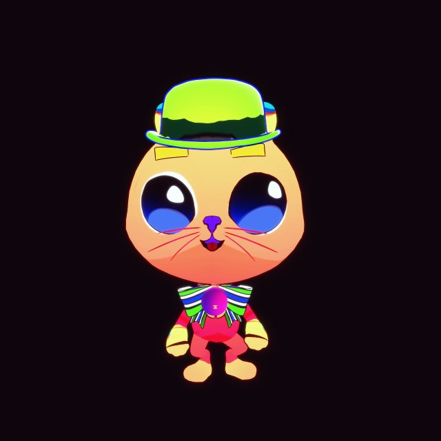 CAT 3D KIDS CHIDL CAT ASPECT 2D 3D Model in Cartoon 3DExport