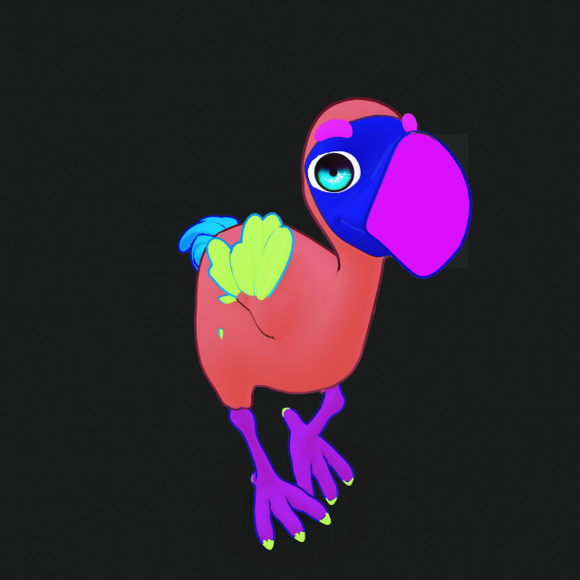 OSTRICH 3D CARTOON OSTRICH 2D ASPECT 3D Model in Cartoon 3DExport