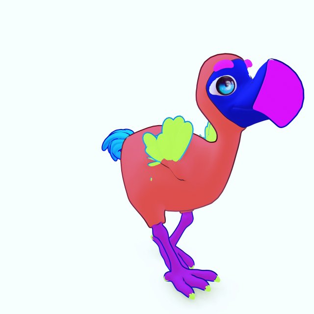 OSTRICH 3D CARTOON OSTRICH 2D ASPECT 3D Model in Cartoon 3DExport