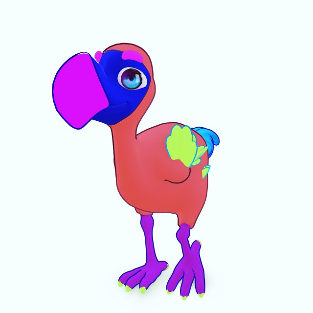 OSTRICH 3D CARTOON OSTRICH 2D ASPECT 3D Model in Cartoon 3DExport