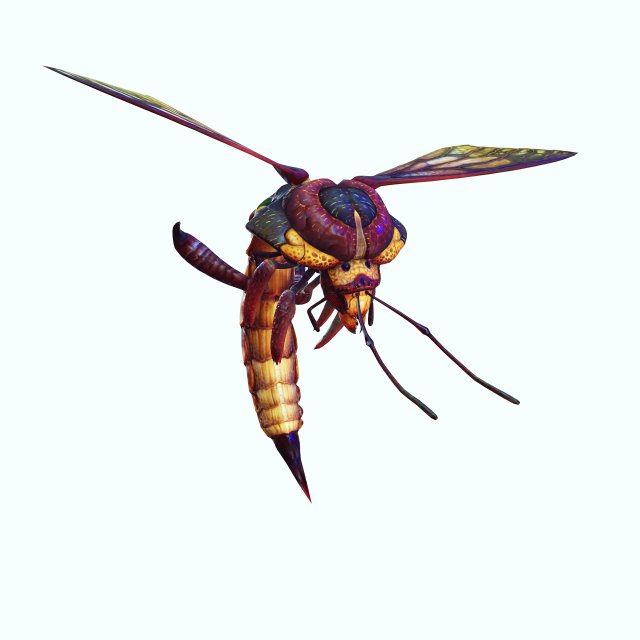 DOWNLOAD BEE 3D MODEL - ANIMATED - INSECT RAPTOR LINHERAPTOR MICRO BEE ...