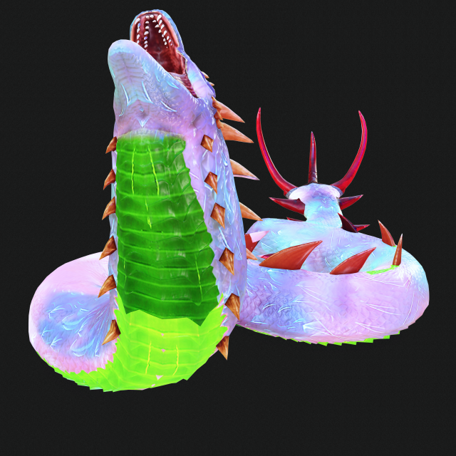 DOWNLOAD BASILIK 3D MODEL ANIMAL PYTHON BASILIK FANTASY DINOSAUR RAPTOR ...