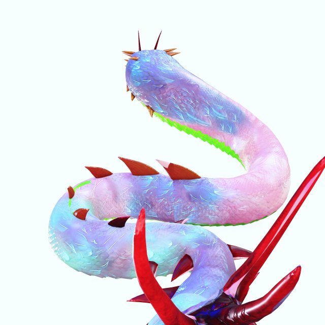 DOWNLOAD BASILIK 3D MODEL ANIMAL PYTHON BASILIK FANTASY DINOSAUR RAPTOR ...