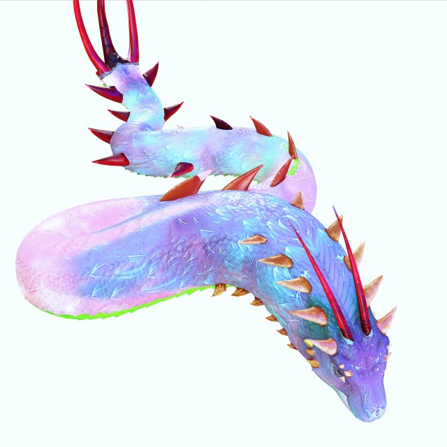 DOWNLOAD BASILIK 3D MODEL ANIMAL PYTHON BASILIK FANTASY DINOSAUR RAPTOR ...