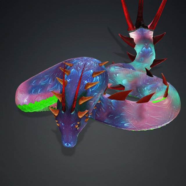 DOWNLOAD BASILIK 3D MODEL ANIMAL PYTHON BASILIK FANTASY DINOSAUR RAPTOR ...