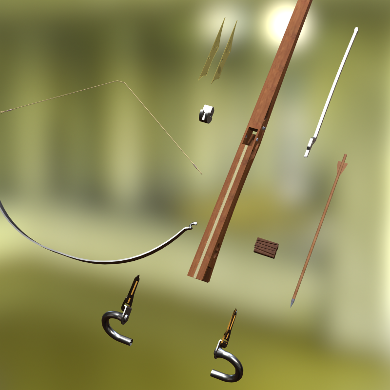 CROSSBOW ARROW SPEAR WOODEN BOW WEAPON PISTOL RIFLE TREE FOREST WEAPON ...