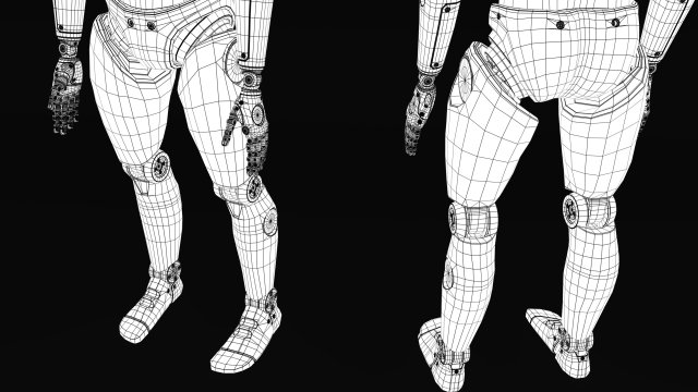 Crash Test Dummy Robot Android 2022 vs hand 3D Model in Robot 3DExport