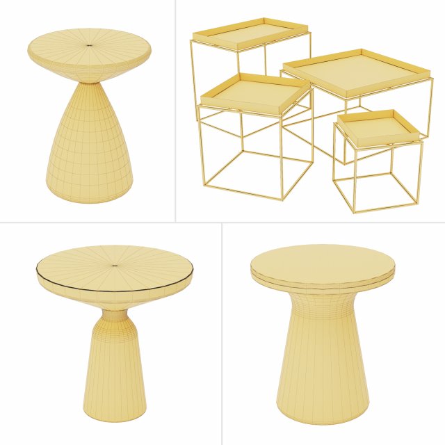 side tables set 03 3D Model in Table 3DExport