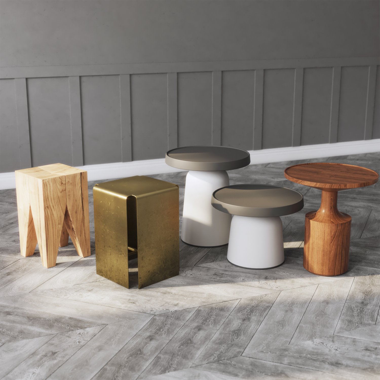 side tables set 06 3D Models in Table 3DExport