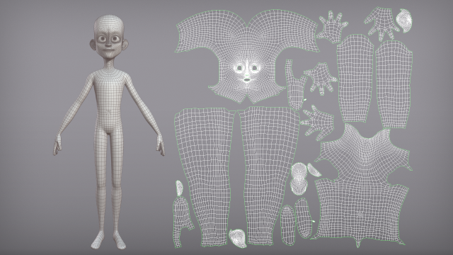 male and female cartoon characters base mesh 3D Model in Cartoon 3DExport