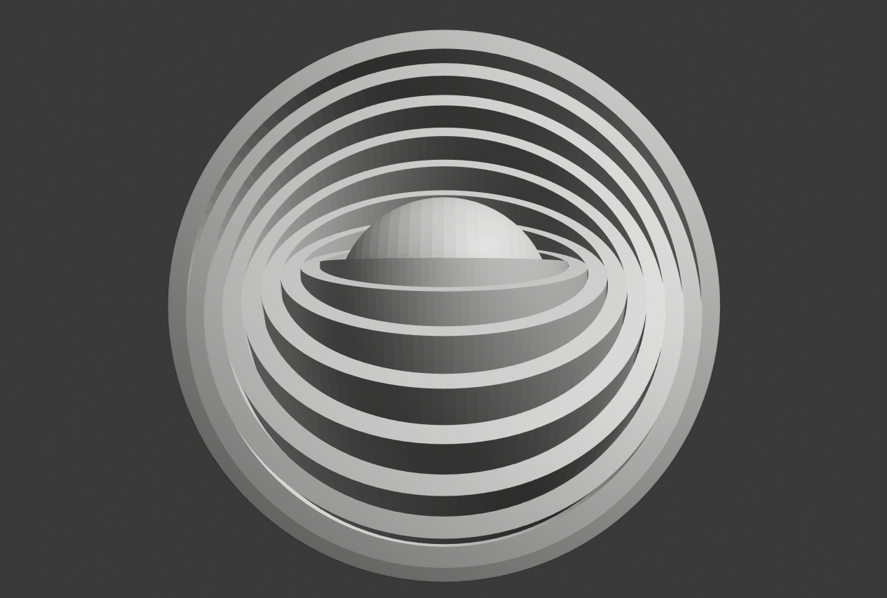 Sphere with rotated concentric rings 3D Model in Mathematical art 3DExport