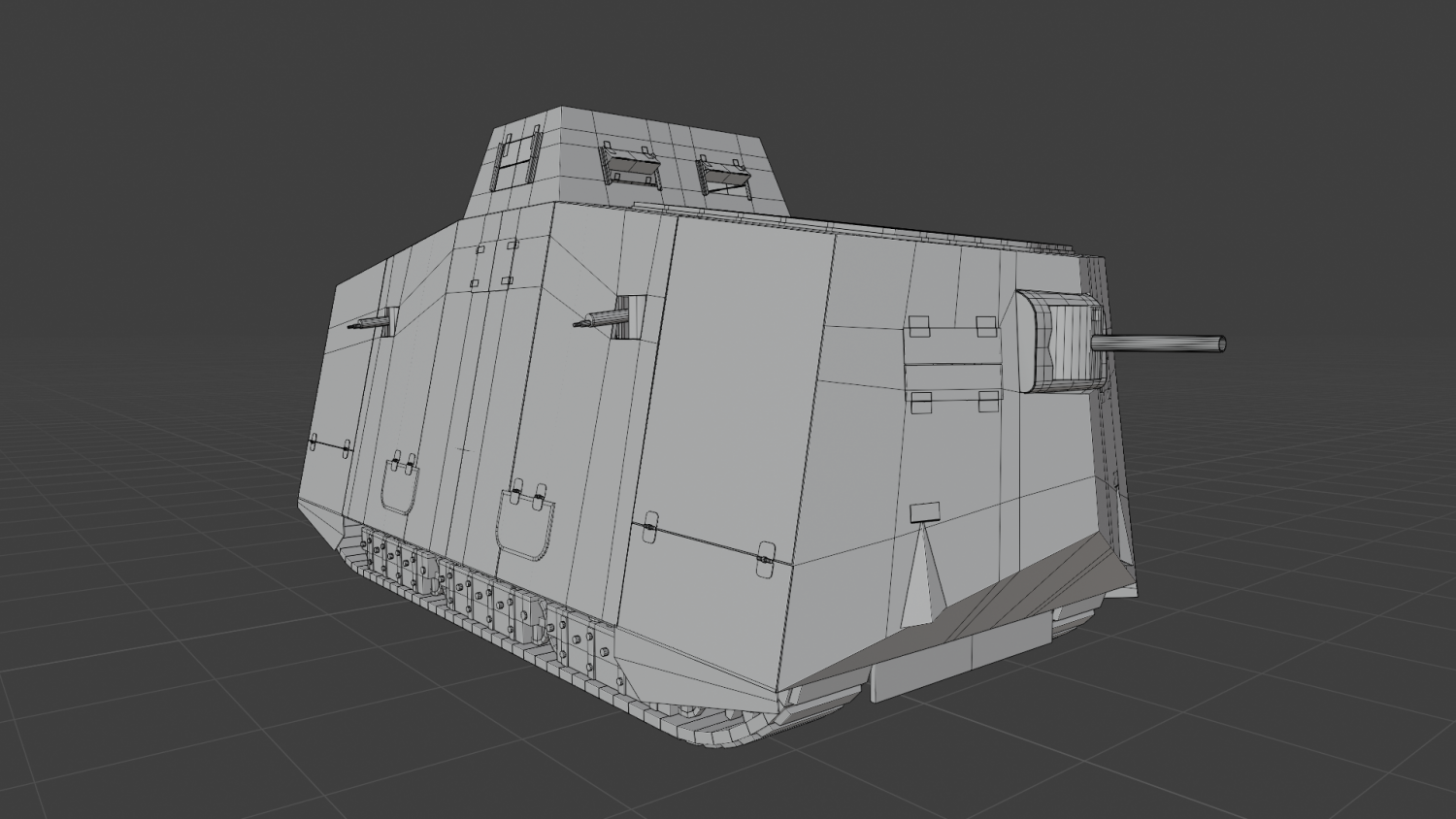 A7V German tank 3D Model in Tank 3DExport