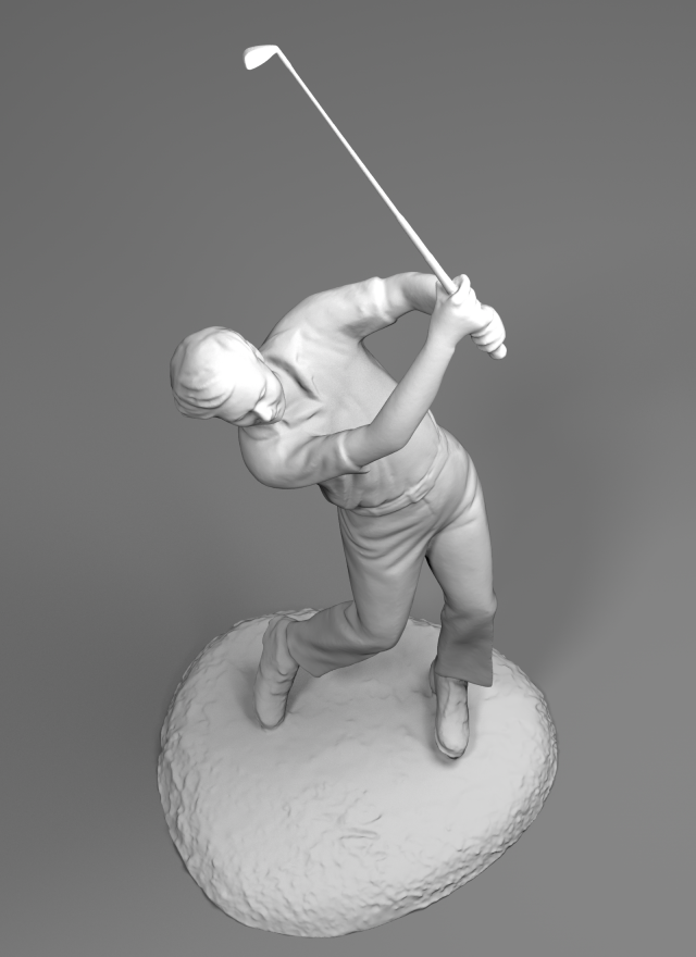 male golfer statue 3D Print Model in Man 3DExport
