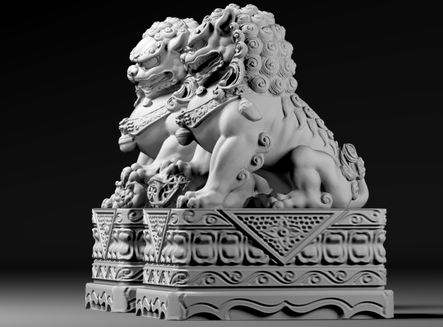 Imperial Guardian Lions - Lion Dogs - Fu Dogs - Chinese Lion 3Dプリントモデル in モンスター & 生き物 3DExport
