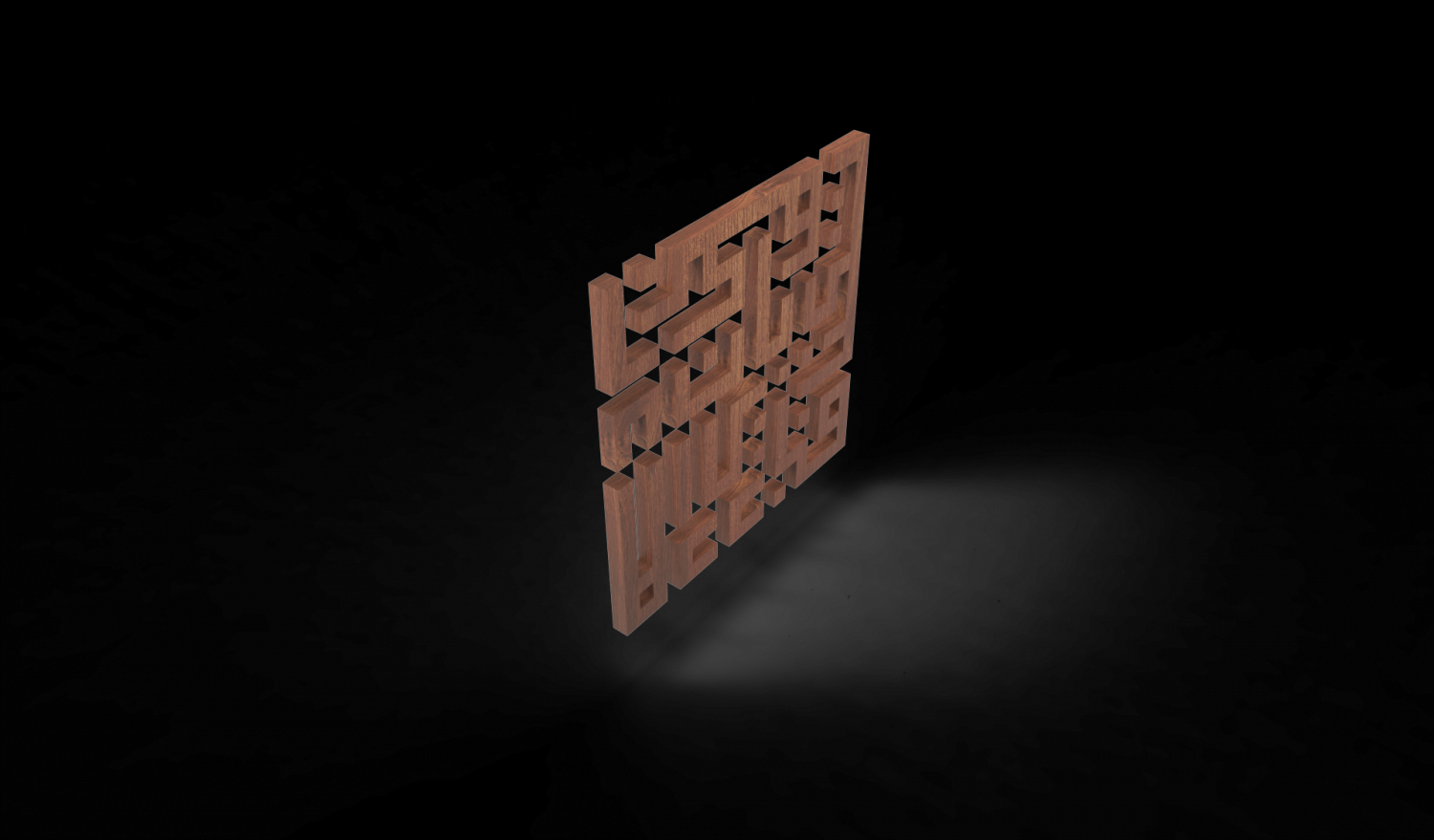 Calligraphy Wood 3D Models in Decoration 3DExport