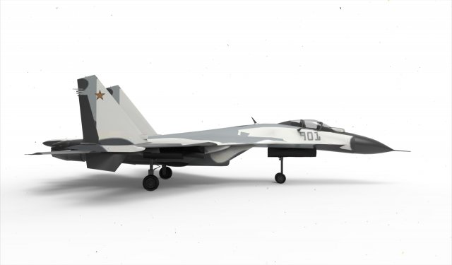 Sukhoi SU-35 3D Model in Jet 3DExport
