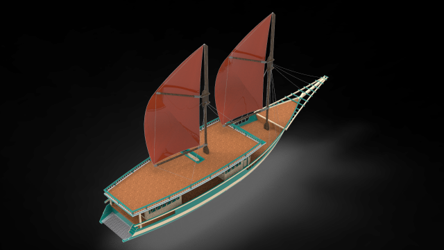 Yacht wooden pinisi Model 3D in Perahu layar 3DExport