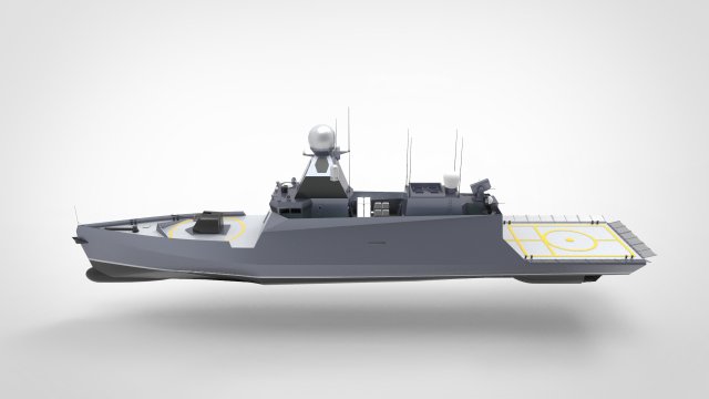 Corvette ship 3D Model in Battleship 3DExport