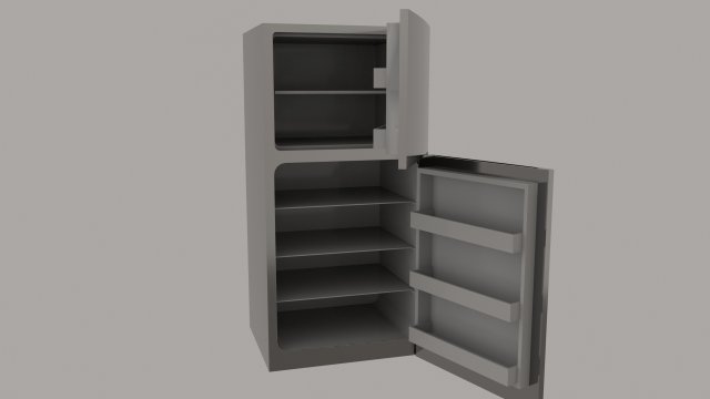 Modern Fridge 3D Model in Kitchen 3DExport
