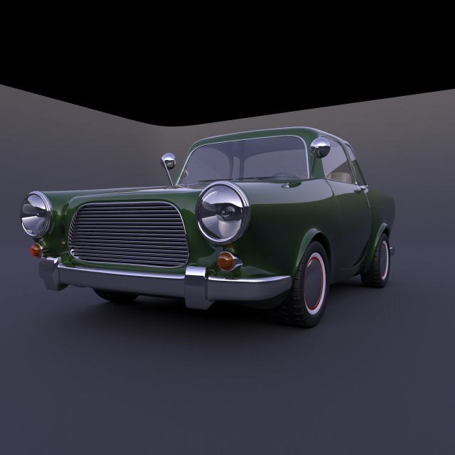 stylized car rigged 3D Model in Classic Cars 3DExport
