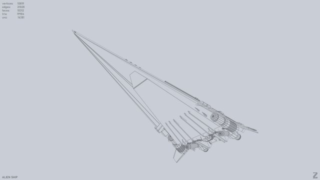 Alien ship 3D Model in Combat 3DExport