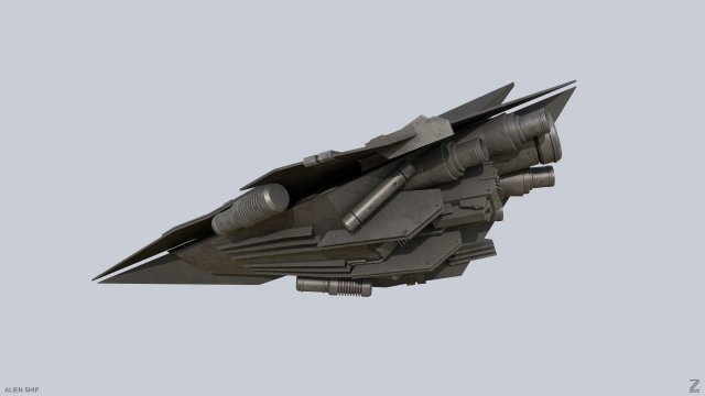 Alien ship 3D Model in Combat 3DExport