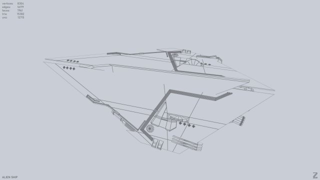 Alien ship 3D Model in Combat 3DExport