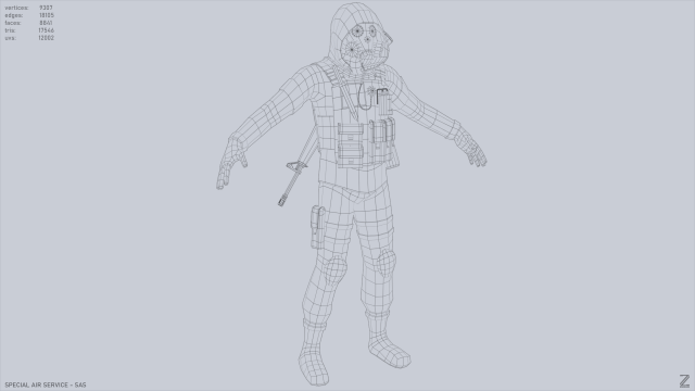 Military SAS 3D Model in Combat 3DExport