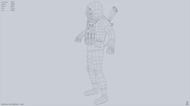 Military SAS 3D Model in Combat 3DExport