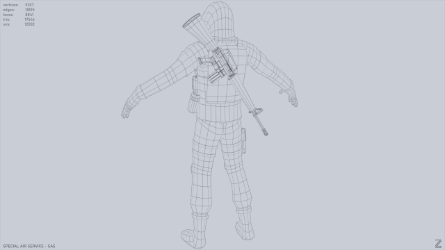 Military SAS 3D Model in Combat 3DExport