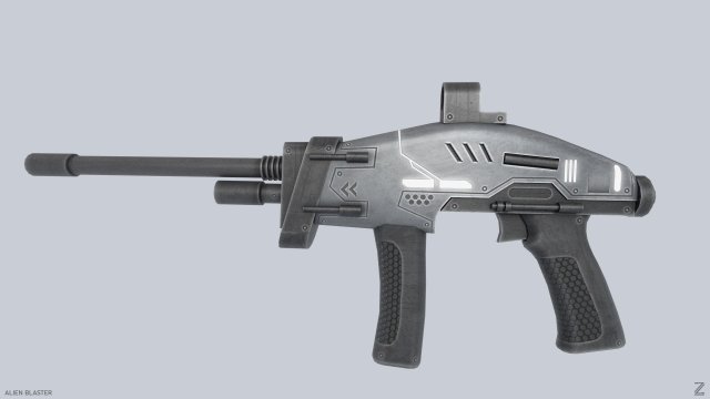 Alien blaster 3D Model in Combat 3DExport