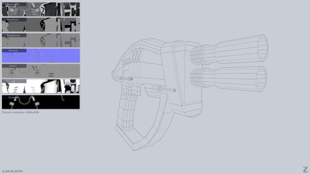 Alien blaster 3D Model in Combat 3DExport