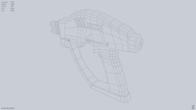 Alien blaster 3D Model in Combat 3DExport