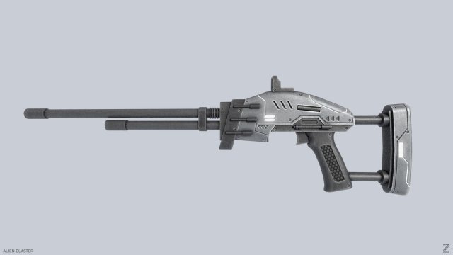 Alien blaster 3D Model in Combat 3DExport