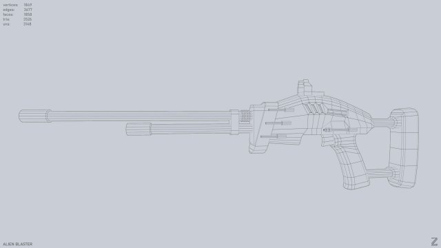 Alien blaster 3D Model in Combat 3DExport
